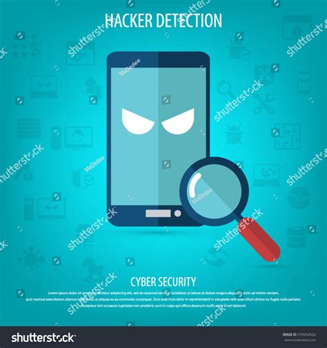 Cyber Security Concept Hacker Detection Icon Stock Vector Royalty Free