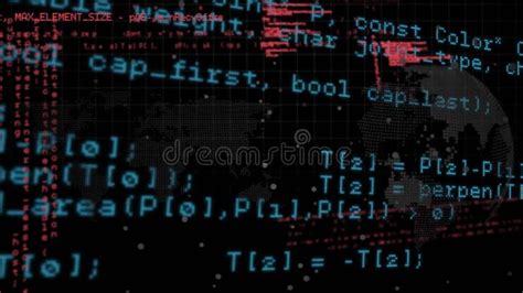 Animation Of Data Processing Over Spinning Globe And World Map Against Black Background Stock