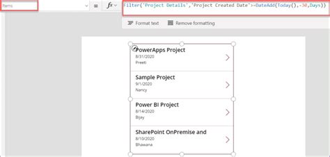 Create PowerApps Date Filter