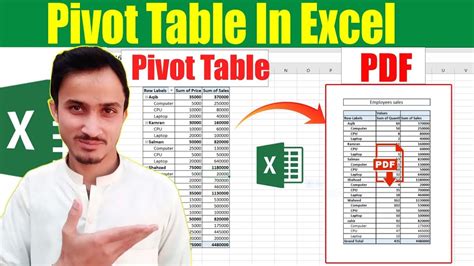 How To Convert Excel Data Into Pdf In Excel Pivot Table In Excel Excel To Pdf Youtube