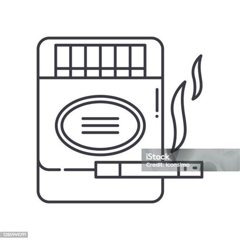 담배 아이콘 선형 격리 일러스트레이션 얇은 선 벡터 웹 디자인 사인 흰색 배경에 편집 가능한 스트로크가 있는 개요 개념 기호 개념에 대한 스톡 벡터 아트 및 기타 이미지