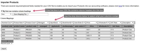 Import Products And Stock CSV Knowledge Base IRIS KashFlow