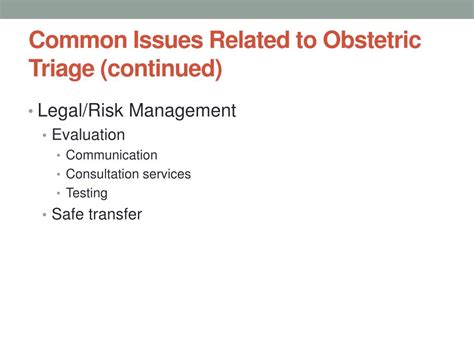 Ppt Obstetric Triage It S Not First Come First Served Powerpoint Presentation Id 3208765