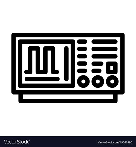 Oscilloscope Analysis Electronics Line Icon Vector Image