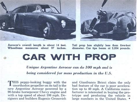Aerocar El Concept Argentino Con Hélice De Avión Que Sedujo A La