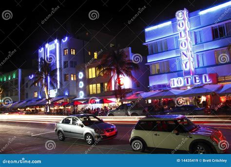 South Beach Miami Night Editorial Stock Image Image Of Miami