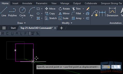 Autocad Move Command Reposition Precisely