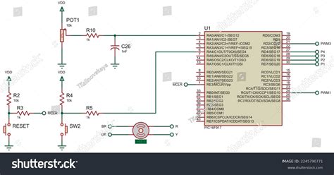 Vector Electrical Schematic Diagram Digitalelectronic Device Stock