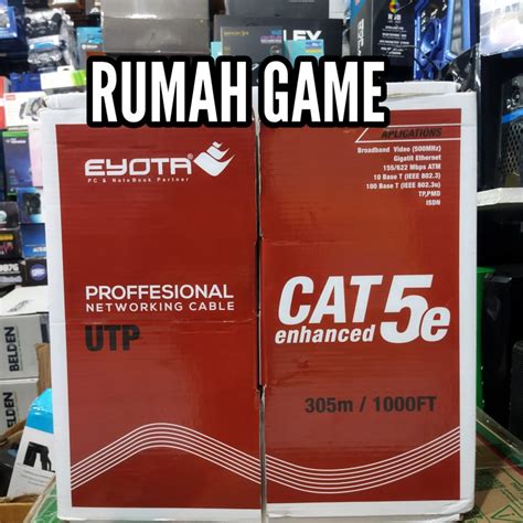 Jual Kabel Lan UTP Cat5e 1 Box 305 Meter Eyota Kabel Lan UTP Cat 5e Shopee Indonesia