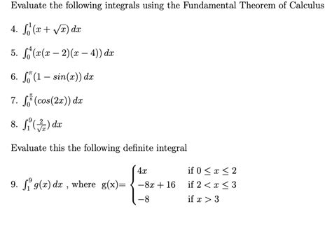 solved evaluate the following integrals using the
