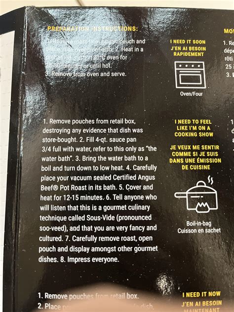 Cooking Instructions On A Prepackaged Roast They Know Me Too Well R