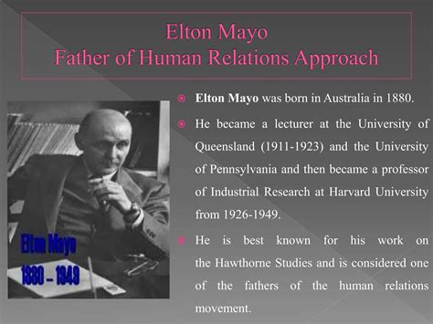 Elton Mayo Hawthorne Studies Ppt
