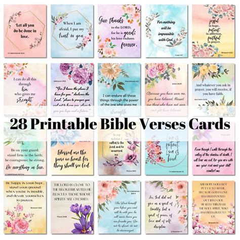 Printable Bible Scripture Cards Bible Verse Cards Digital Download