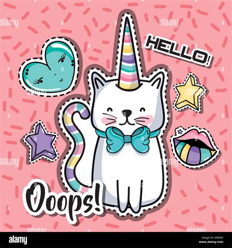 Fashion Cute Patch Trendy Decoration Stock Vector Image And Art Alamy