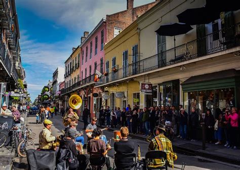 Jazz Street Band On Bourbon Street French Quarter New Orleans La