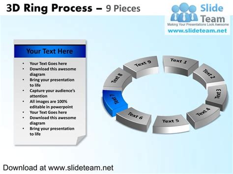 3 D Display Pie Chart Process 9 Pieces Powerpoint Diagrams And Powerpoint Templates Ppt