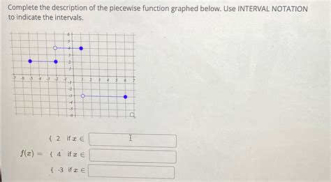 Solved Complete The Description Of The Piecewise Function