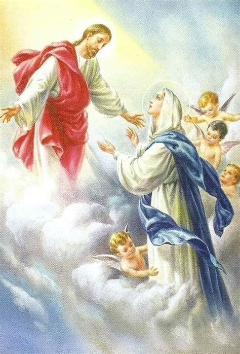Virgin Mary Assumption Into Heaven Glorious Mysteries Images God And