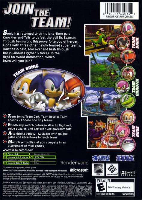 Sonic Heroes Box Shot For Gamecube Gamefaqs