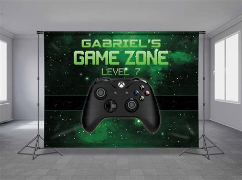 Video Game Controller Birthday Backdrop Game Zone Joystick Theme Digital Gaming Universe