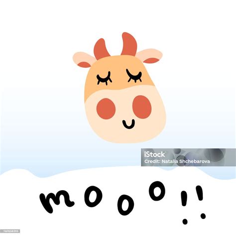 벡터 일러스트 우유와 평면 만화 암소 손으로 그린 Moo 글자 패키지 포스터 라벨 디자인 배너 전단지 등에 적용 가능 낙서 드로잉에 대한 스톡 벡터 아트 및 기타 이미지