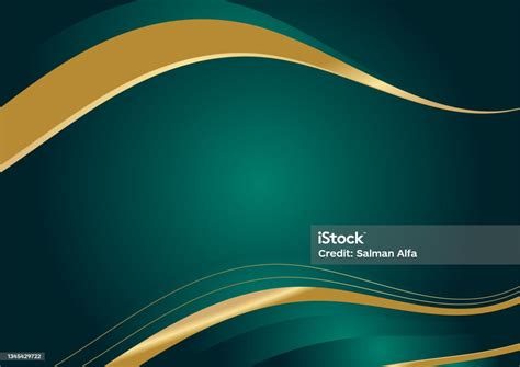 골든 라인과 추상적인 고급 다크 그린 오버랩 레이어 고급스럽고 우아한 배경 추상 템플릿 디자인입니다 프리젠 테이션 배너 표지 명함을위한 디자인 녹색 배경에 대한 스톡 벡터