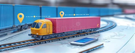 Efficient Global Logistics With Modern Cargo Train Tracking Technology Stock Image Image Of