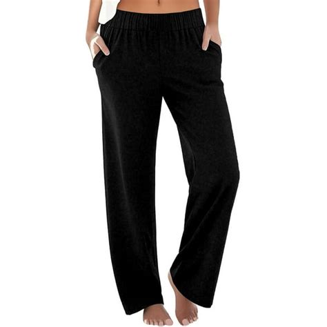 Comvalue Womens Casual Pants Elastic Waist Boho Beach Print Wide Leg Lounge Pant Comfortable