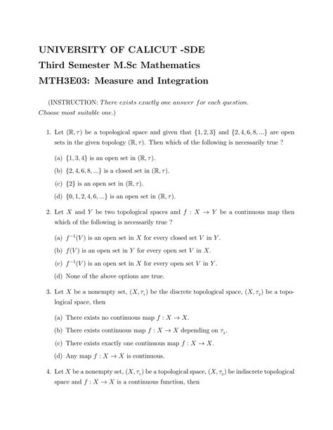 solution calicut university msc maths 3 sem measure and integration
