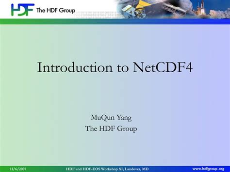 Introduction To NetCDF PPT
