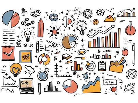 Handdrawn Doodles Of Business And Analysis Concepts On A White