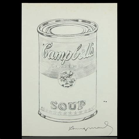 Andy Warhol Signed Drawing Campbells Soup Can Auction