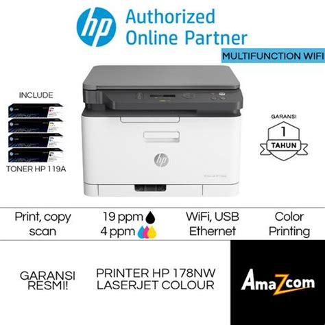 Promo Printer Hp Laserjet Mfp 178nw Wireless Wifi Lan Laser Color Mfp
