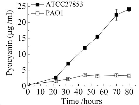 Measurements Of Pyocyanin In P Aeruginosa Atcc 27853 And Pao1 Cultured