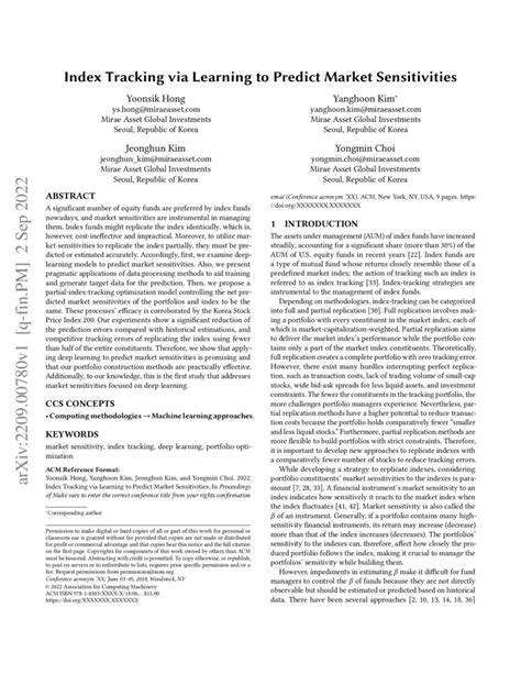 Index Tracking Via Learning To Predict Market Sensitivities Deepai
