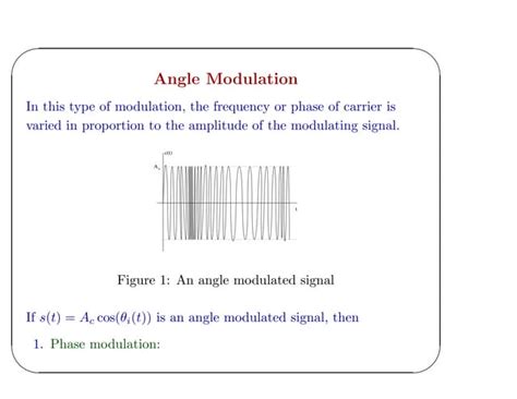 An Angle Modulated Signal Different Example Ppt