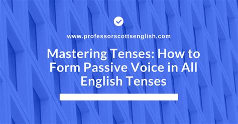 Mastering Tenses How To Form Passive Voice In All 12 English Tenses