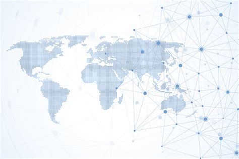 점선된 세계 지도 함께 글로벌 네트워크 연결입니다 인터넷 연결 배경입니다 연결 구조를 추상화 합니다 다각형 공간 배경입니다 벡터