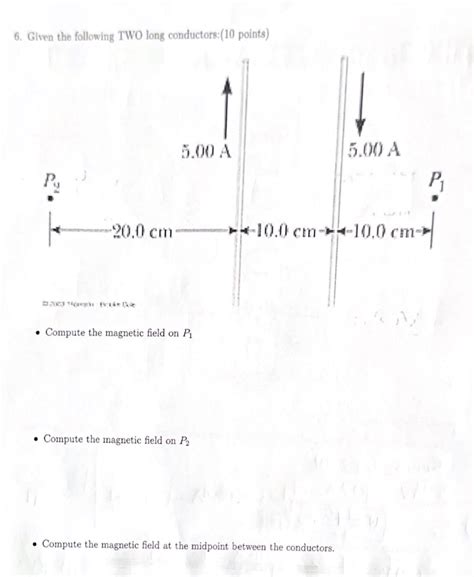 Solved 6 Given The Following Two Long Conductors 10