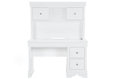Pompei Metallic White Desk With Hutch — Buy Furniture In Nyc Bellissi