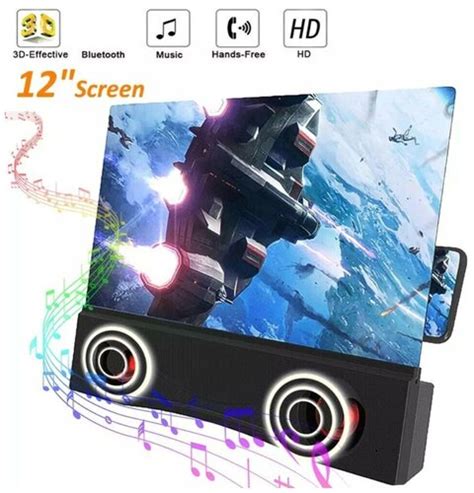 Складное акриловое увеличительное стекло 12 дюймов 3d увеличитель экрана мобильного телефона