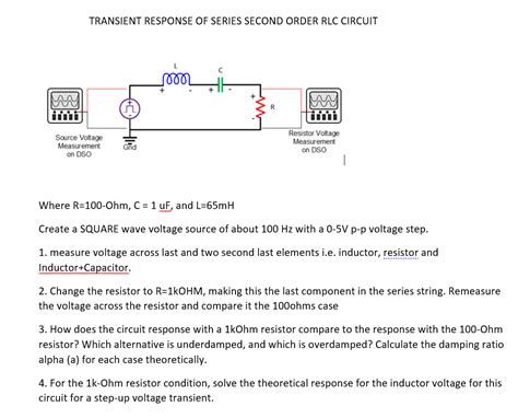 solved transient response of series second order rlc circuit