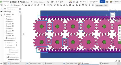 How Do I Make Perfect Gear Assembly Of The Rack And Pinion System — Onshape