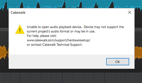 Unable To Open Audio Playback Device Qanda Cakewalk Discuss The
