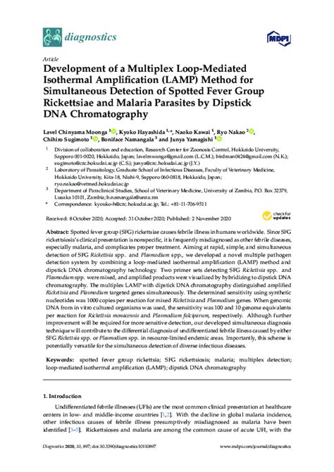 Pdf Development Of A Multiplex Loop Mediated Isothermal Amplification Lamp Method For