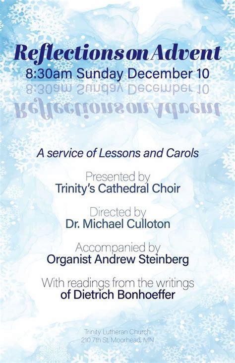 Reflections On Advent A Service Of Lessons And Carols Trinity