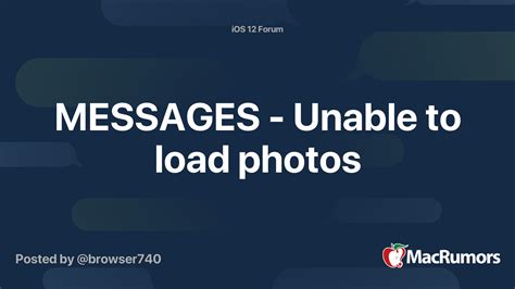 Messages Unable To Load Photos Macrumors Forums