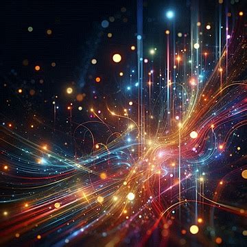 Glowing Data Streams Abstract Background With Bokeh Effects Vertical