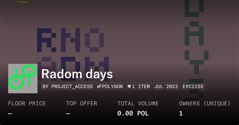 Radom Days Collection Opensea