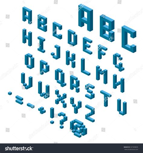 Isometric Alphabet Symbols Your Design Isometric Stock Vector (Royalty ...